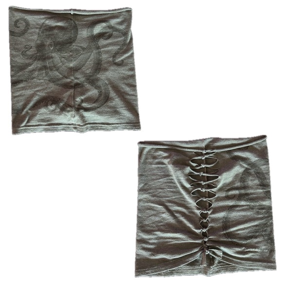 Tops | Y2k Sage Green Upcycled Fitted Tube Top W An Octopus Design ...